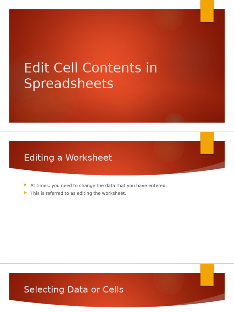 Edit Cell Contents in Spreadsheets | PDF | Software | Computing