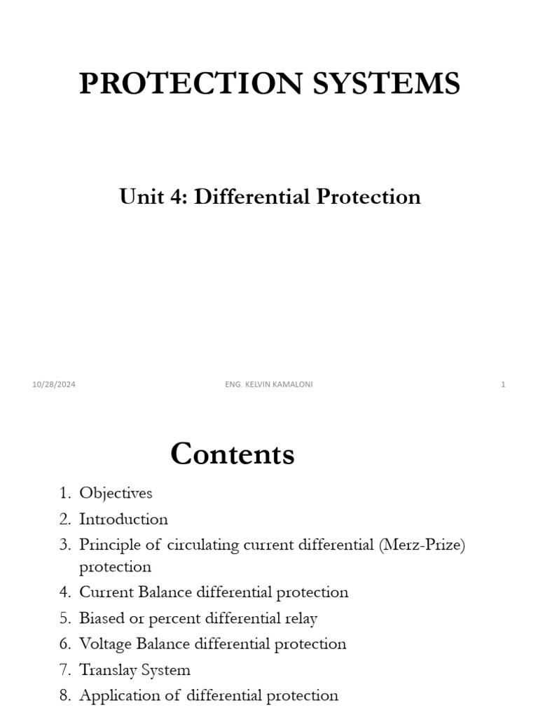Differential Protection Principles Explained | PDF | Transformer | Relay