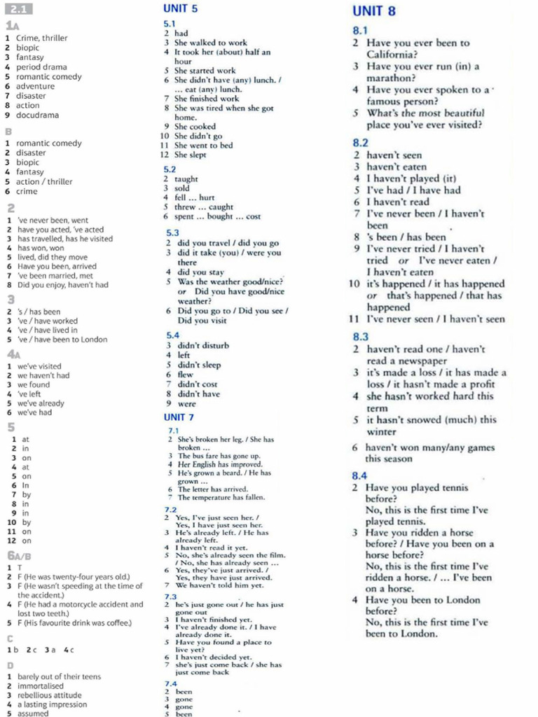 Unit3 (Intermediate) Answers | PDF