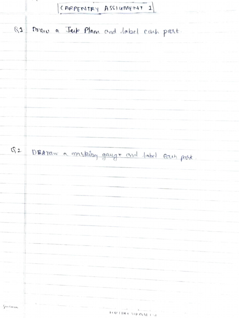 Carpentry Assignment 1 | PDF