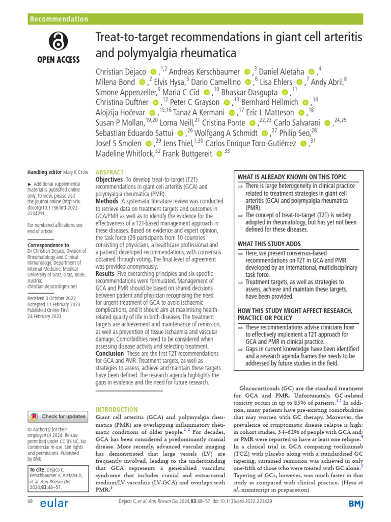 2023.09.ARD. Treat-to-target recommendations in giant cell arteritis ...