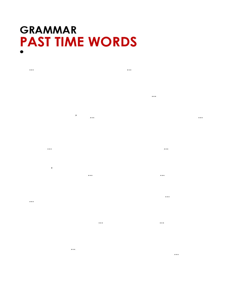 Atg Quiz Pasttimewords - Merged | PDF | Grammar | Linguistics