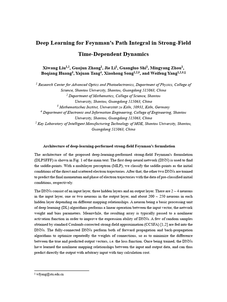 Liu et al. - 2020 - Physical Review Letters - Deep Learning for Feynman's Path Integral in ...