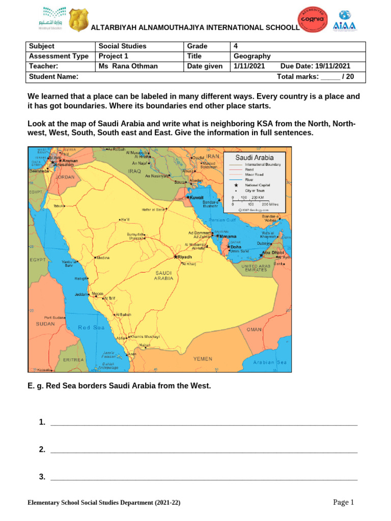 Geography Project for Grade 4 Students | PDF