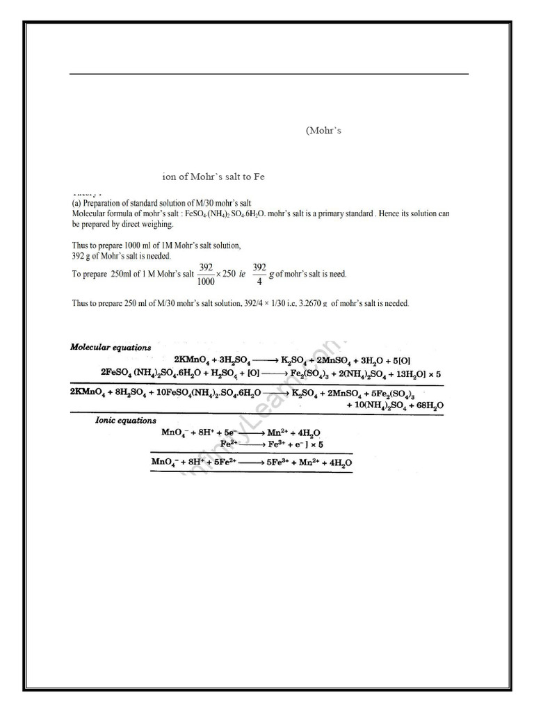 AISSCE Chemistry Practical write up | PDF