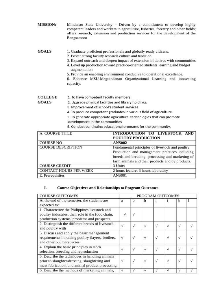 Introduction To Livestock and Poultry Production - Ans002 | PDF ...