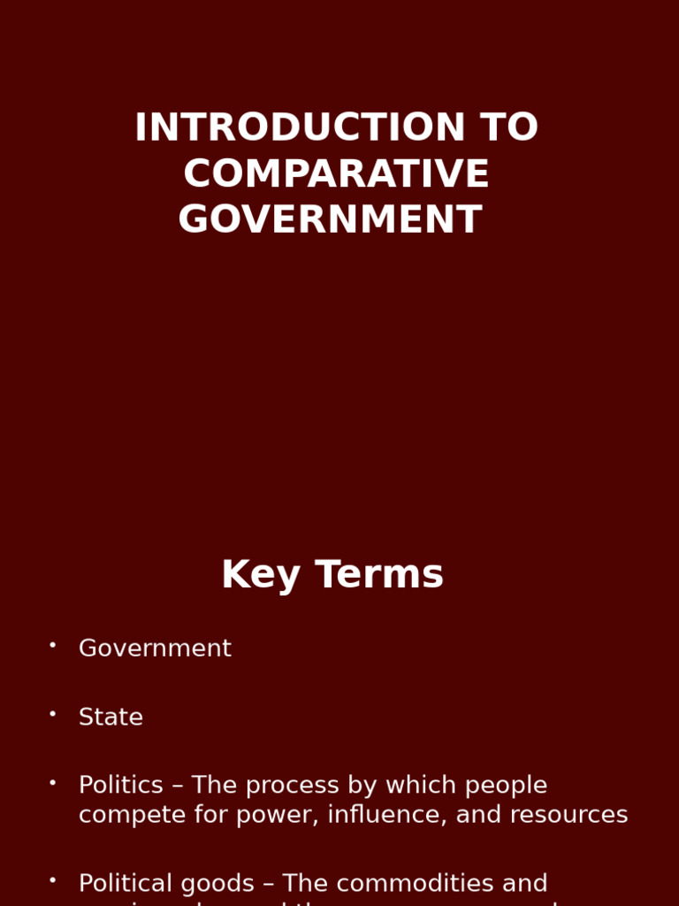 Introduction To Comp Govt | PDF