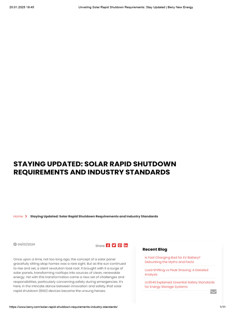 Solar Rapid Shutdown Standards Overview | PDF | Photovoltaic System ...