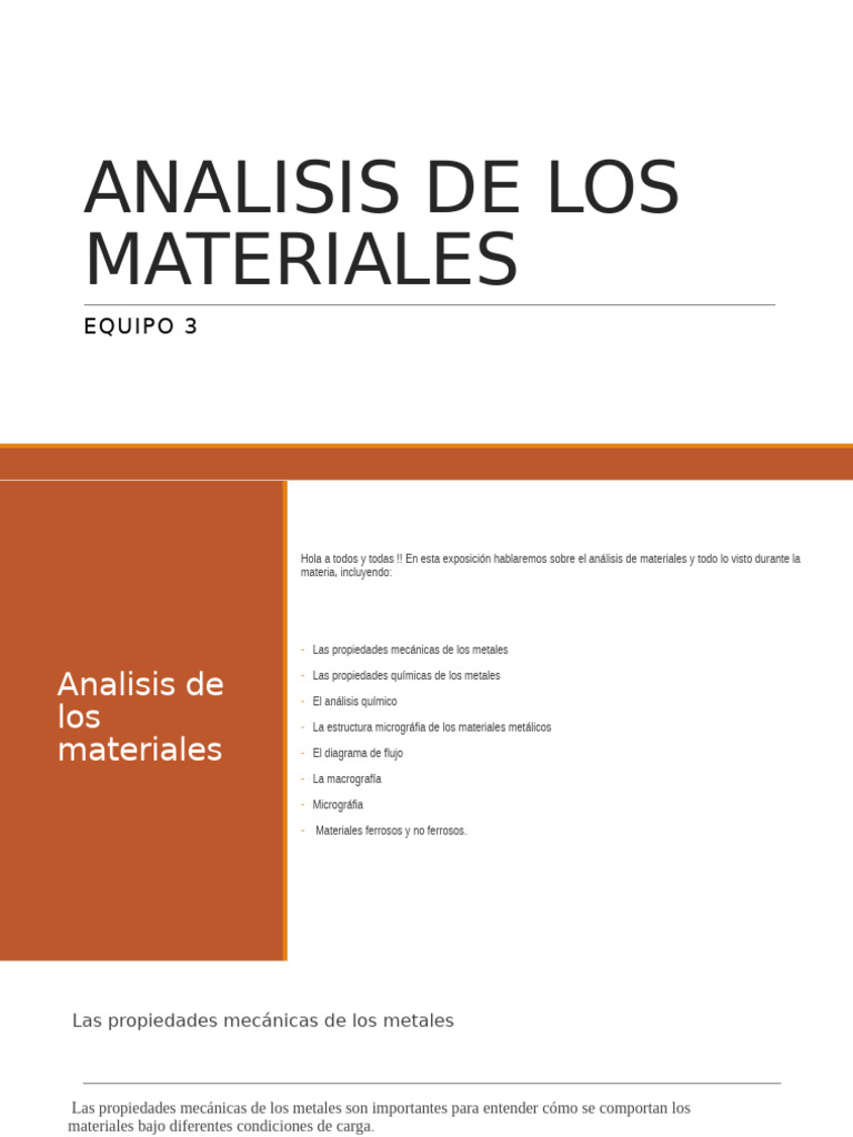 Analisis de Los Materiales | PDF | Rieles | Química