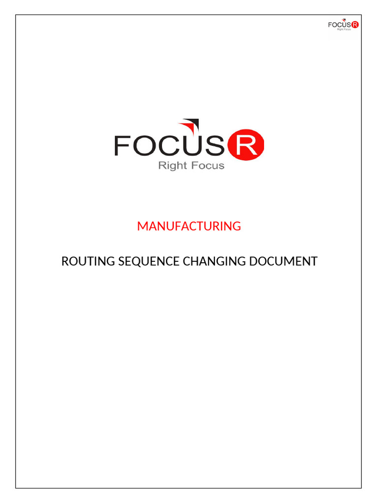 EKI - Manufacturing Routing Sequence Changing Document | PDF