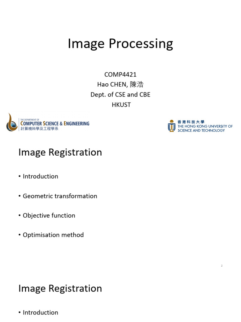 Lec11 Image Registration | PDF | Mathematical Optimization | Rotation