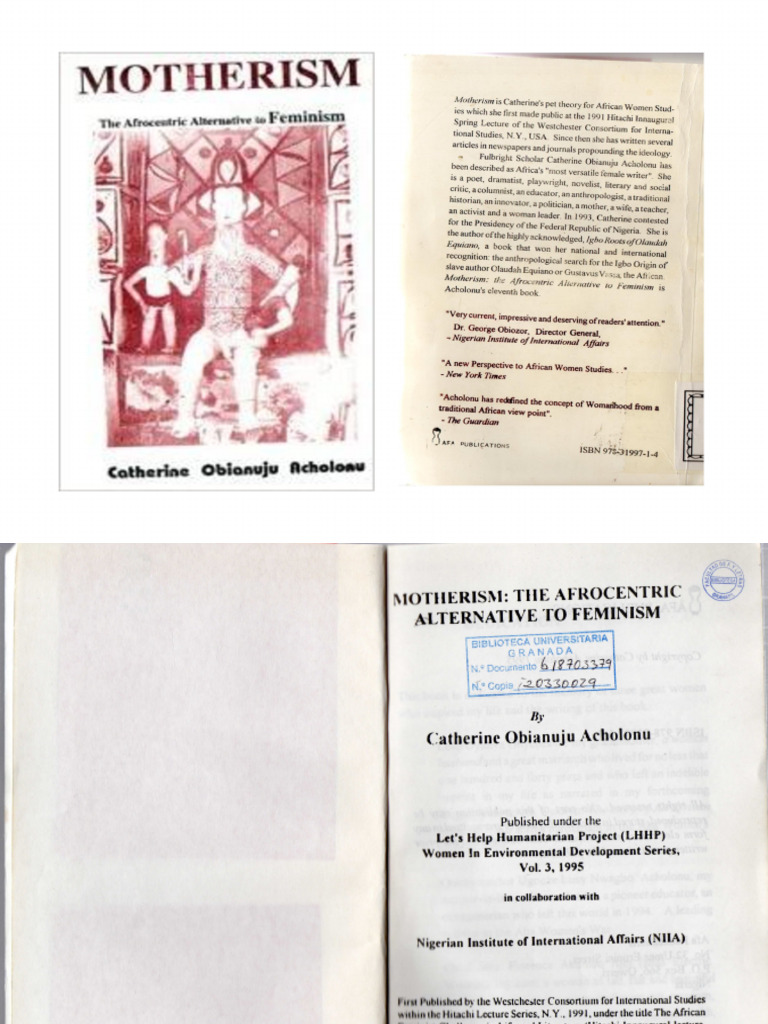 Acholonu - 1995 - Motherism The Afrocentric Alternative To Feminism ...