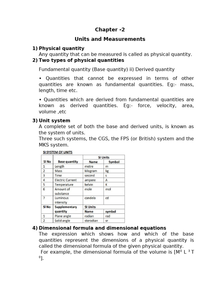 Units andMeasurements - notes | PDF | Significant Figures | Multiplication