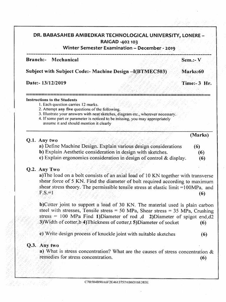 Machine Design 1 | PDF