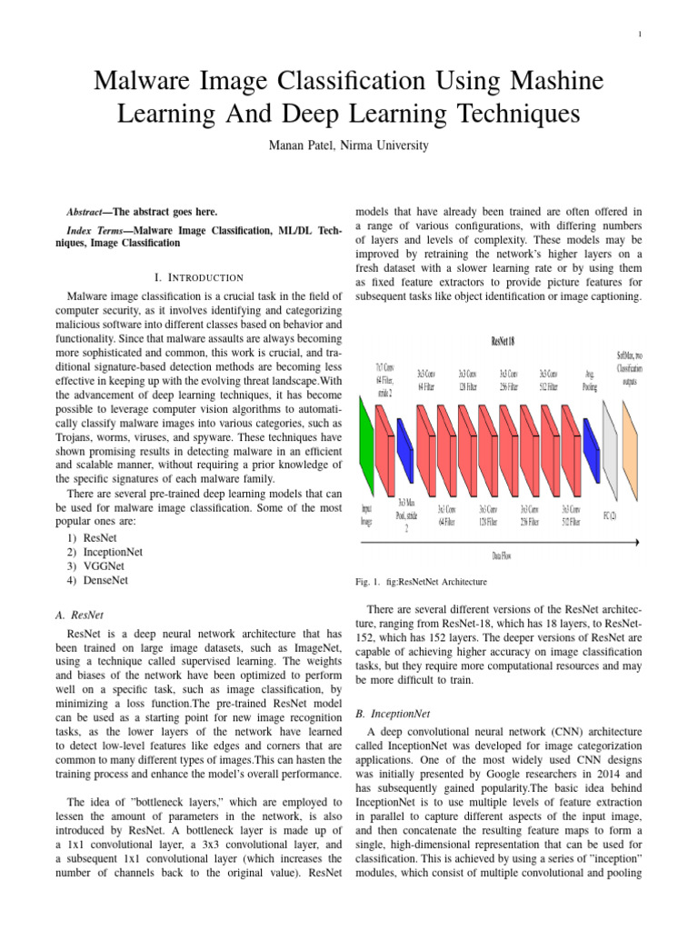 Malwareimageclassificationusingmldl 1 Pdf Artificial Neural Network Deep Learning