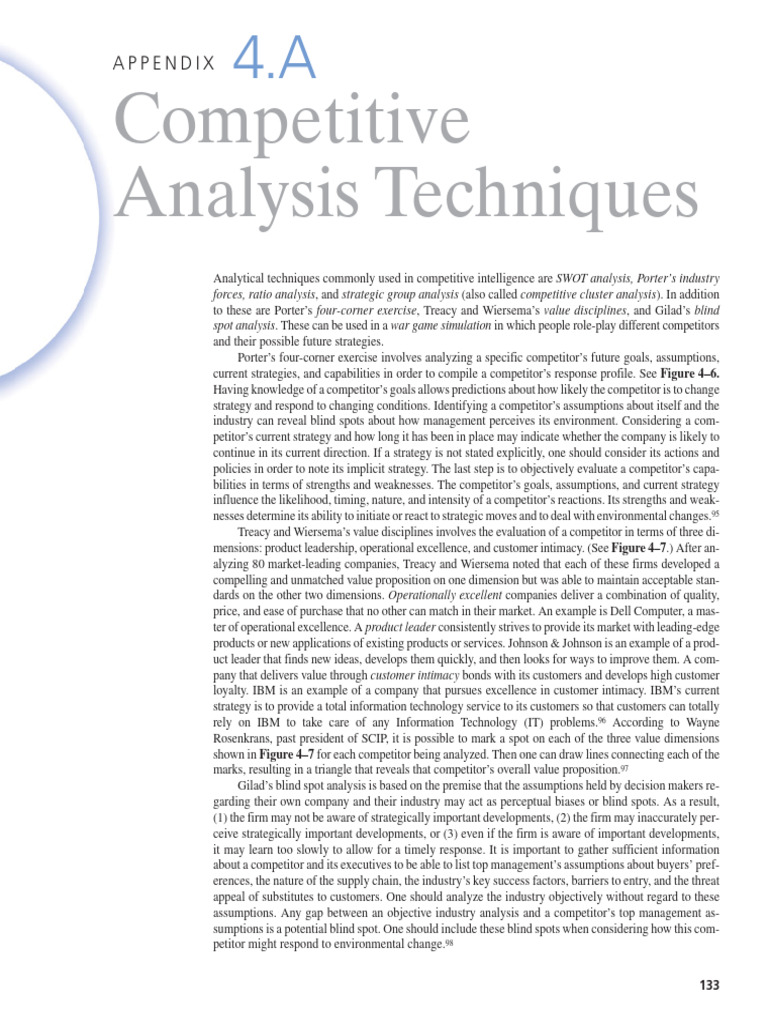 Reading - Competitive Analysis Techniques | PDF | Business | Cognitive ...