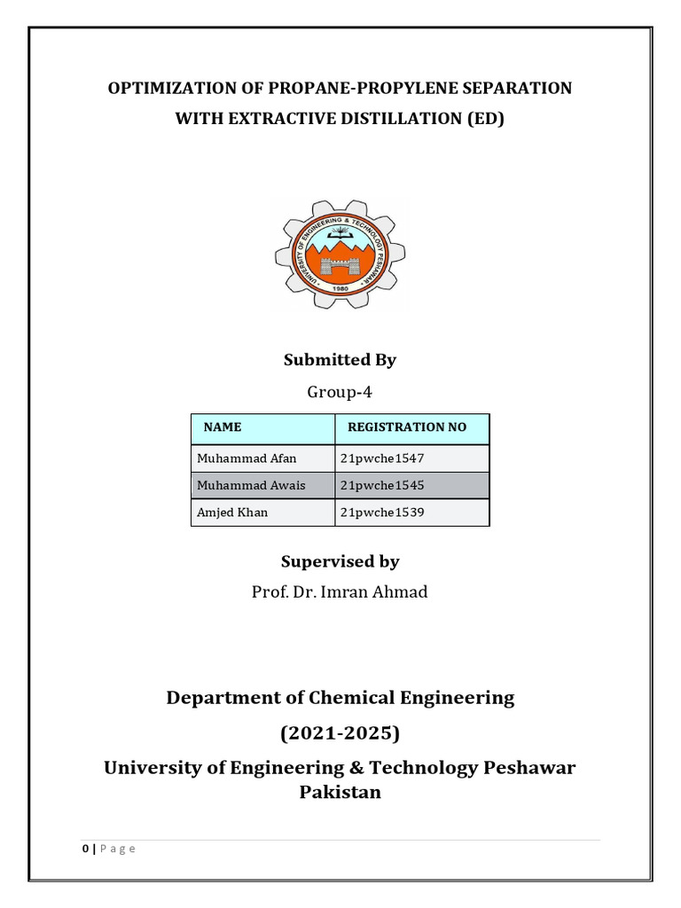 FYP Proposal | PDF | Distillation | Chemistry