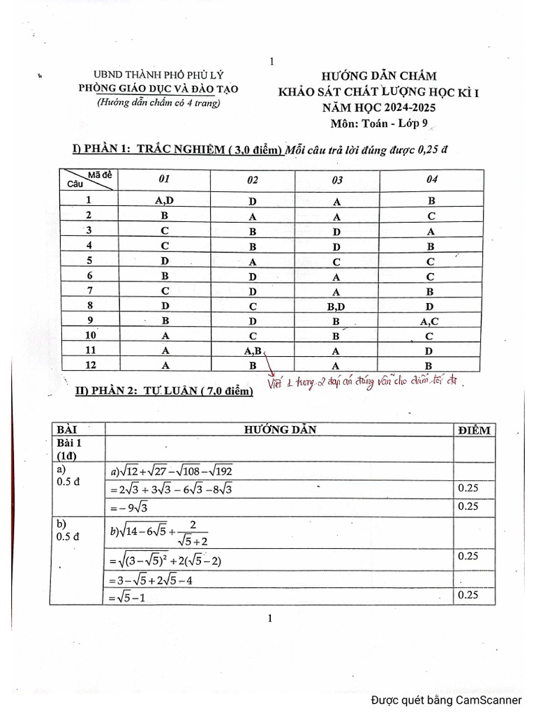 Toán-9-HK1-Phủ-Lý-2024-2025-Biểu-điểm-đã-thống-nhất (1) | PDF