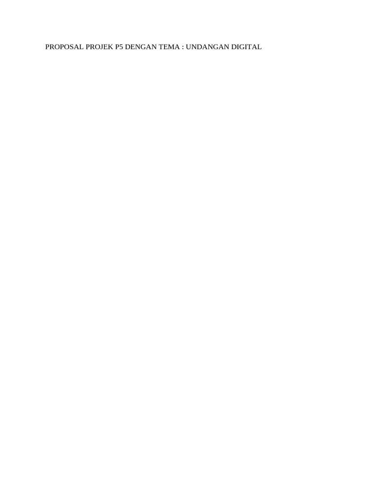 Proposal Projek p5 Dengan Tema - Undangan Digital | PDF