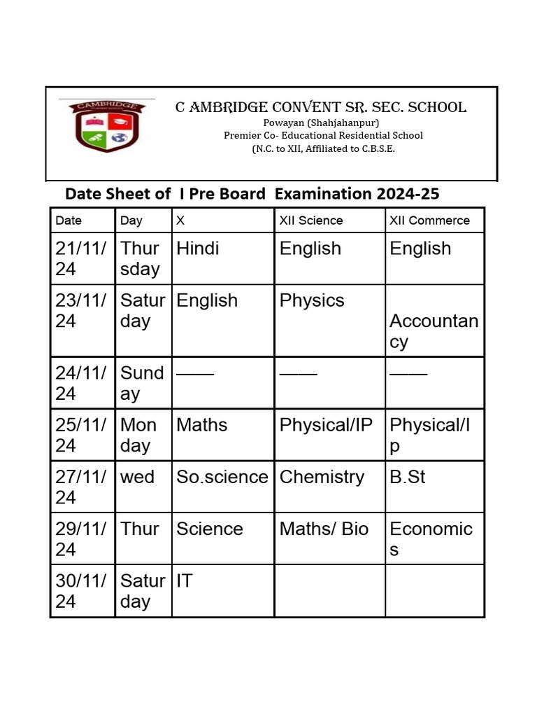 First Pre Board Exam | PDF