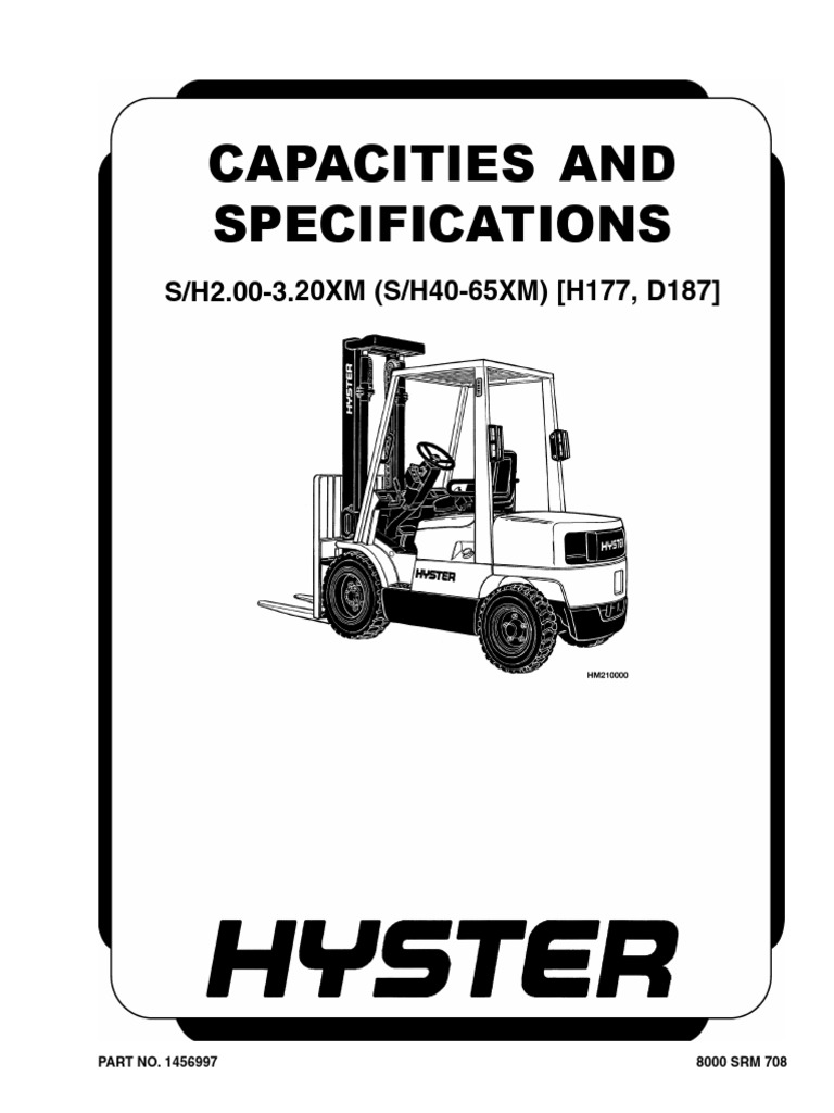 Hyster H60XM H177 - Capacities and Specifications | PDF | Vehicle Parts ...