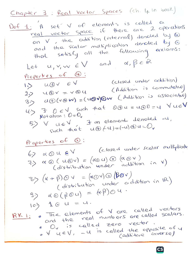 Chapter 3 - Vector Spaces (Section 4.2 Till Section 4.9) | PDF
