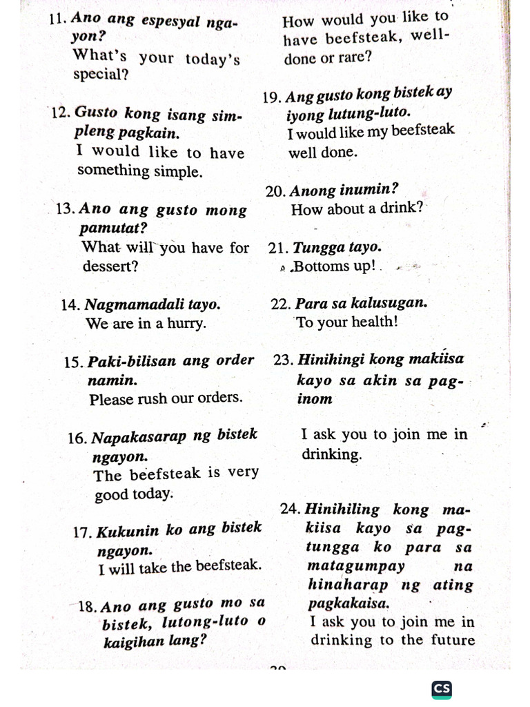 Practical Conversation (Filipino-English) 1 | PDF