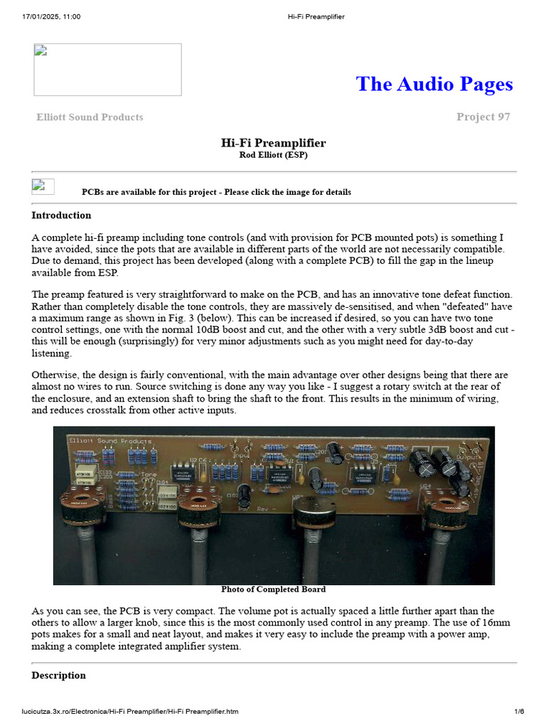 Hi-Fi Preamplifier | PDF | Operational Amplifier | Resistor