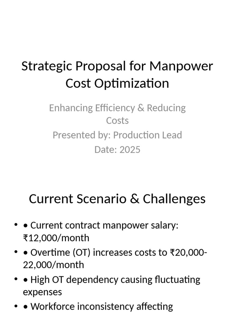 Enhanced Manpower Cost Optimization Plan | PDF