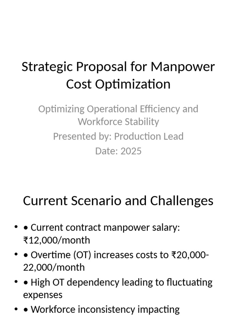 Professional Manpower Cost Optimization Plan | PDF