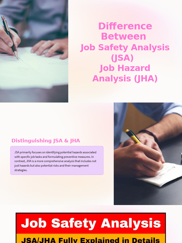 Difference Between Job Safety Analysis JSA and Job Hazard Analysis JHA ...