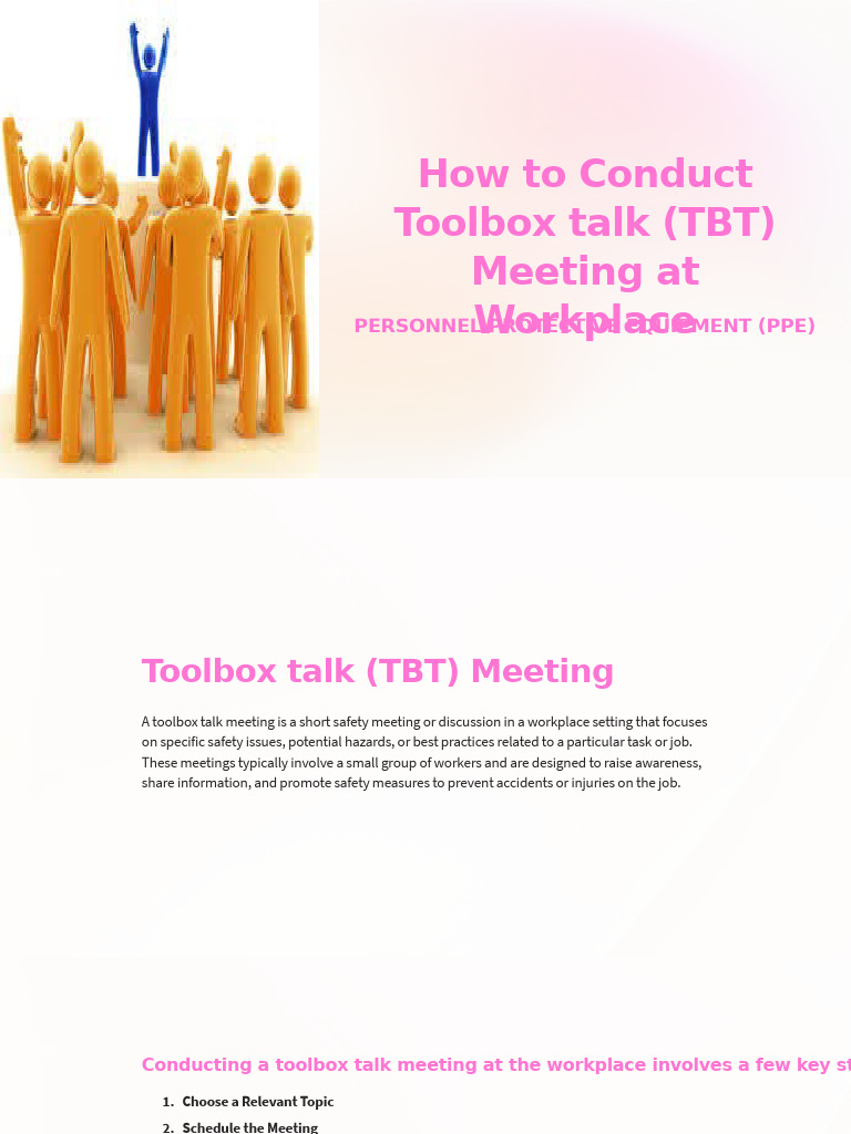 How To Conduct Toolbox Talk TBT Meeting at Workplace | PDF | Personal ...
