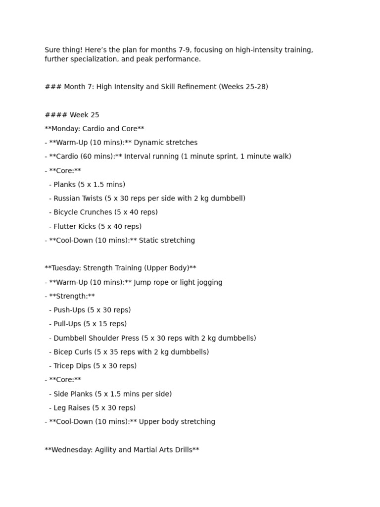 Month 7-9 | PDF | Strength Training | Aerobic Exercise