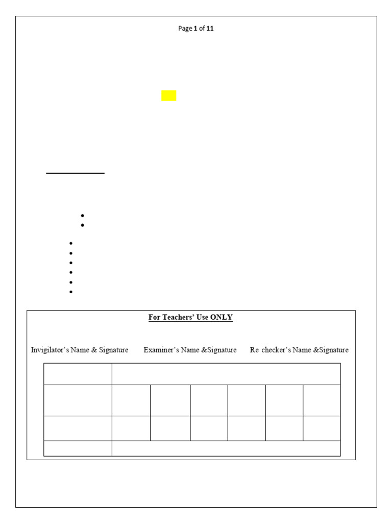 Key Computer Science Class IX First Term Paper-A (II) | PDF | Process ...