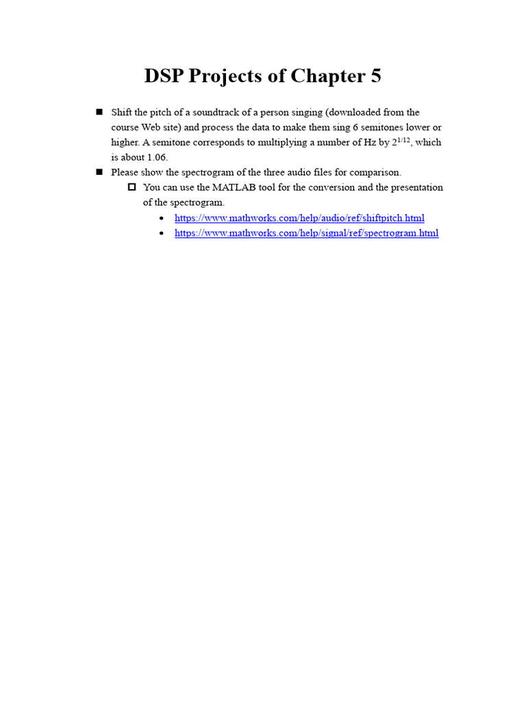 DSP Project of Chapter 5-New | PDF