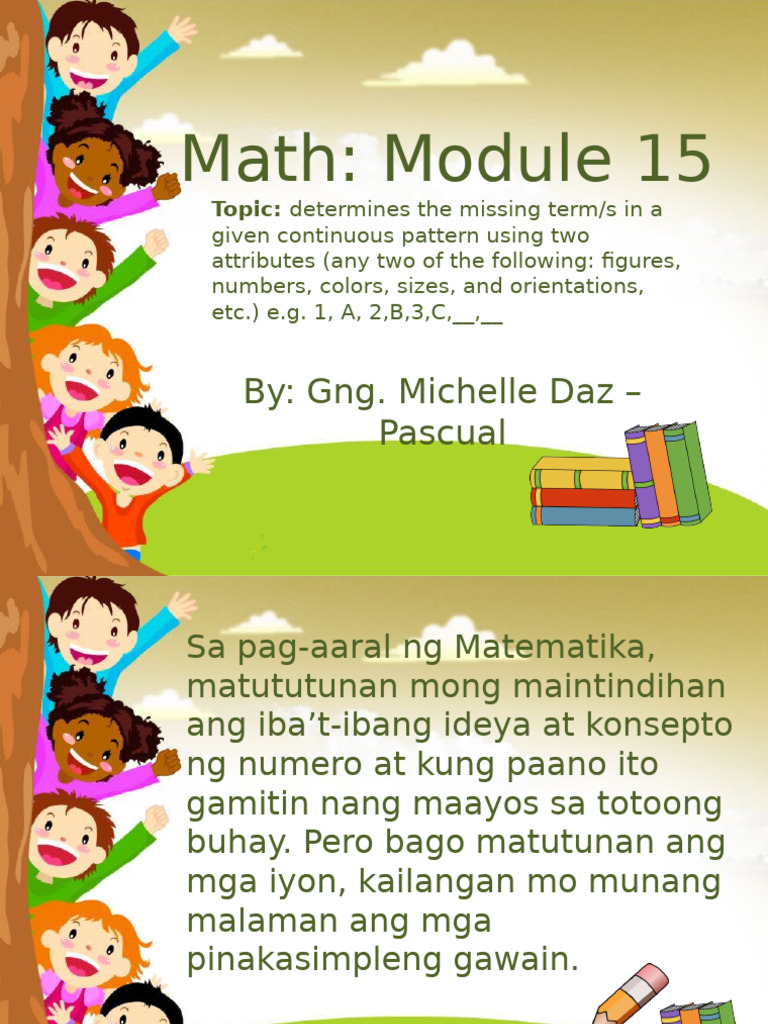 3rdGrading_Math_Module15_determines the missing terms in a given ...