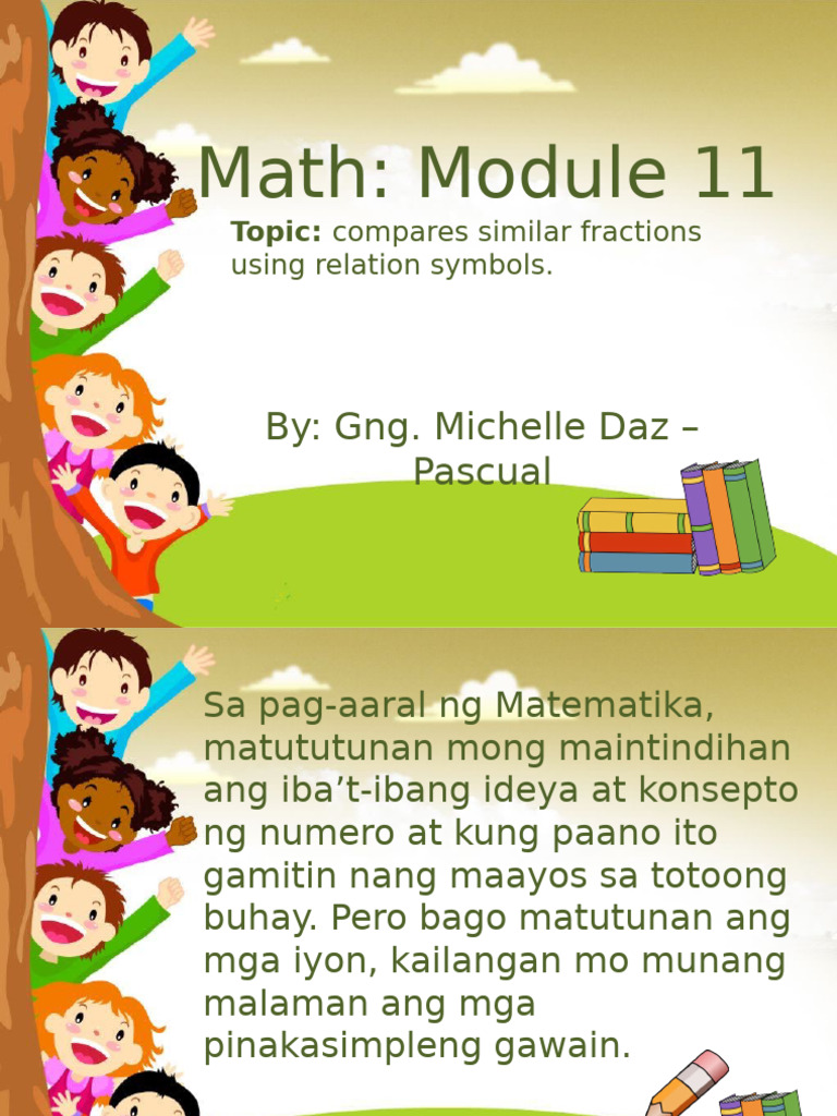 3rdgrading - Math - Module11 - Compares Similar Fractions Using ...