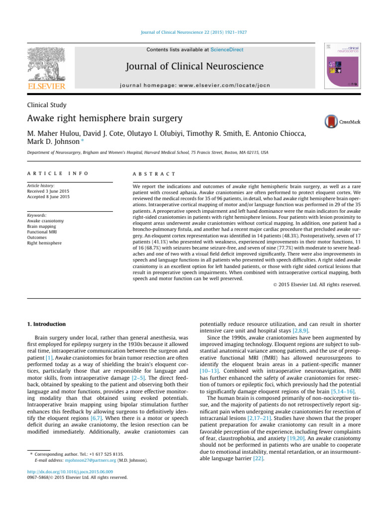 Maher et al. (2015) | PDF | Lateralization Of Brain Function ...