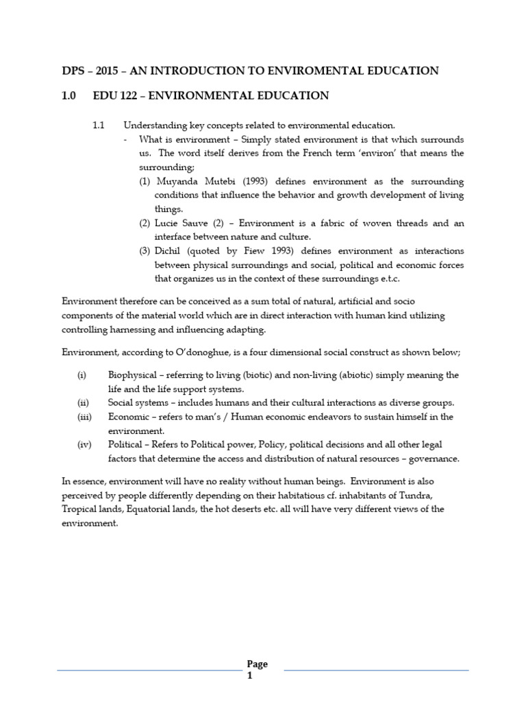 Introduction to Environmental Education | PDF | Agriculture | Ecosystem