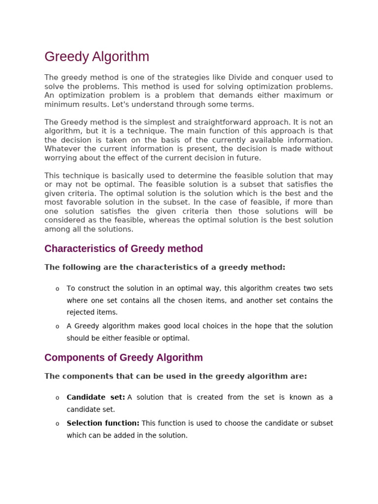 Greedy Algorithm in daa | PDF | Mathematical Optimization | Theoretical ... Greedy Algorithm in daa | PDF | Mathematical Optimization | Theoretical ...