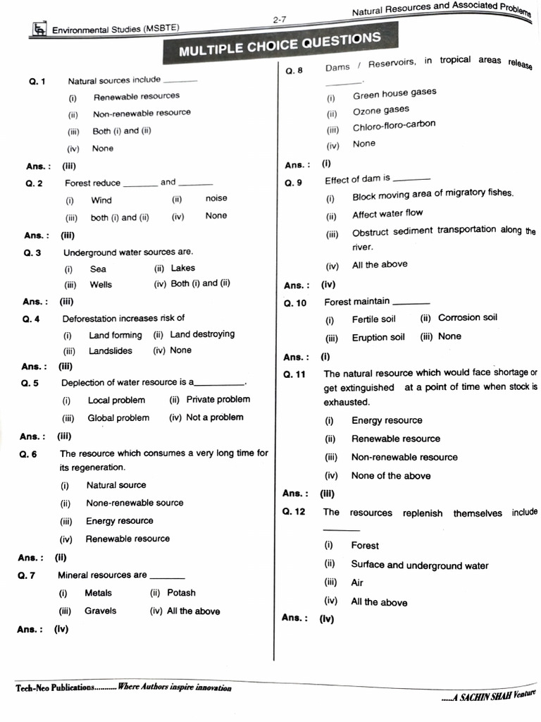 Environmental Studies MCQs Overview | PDF | Deforestation | Agriculture