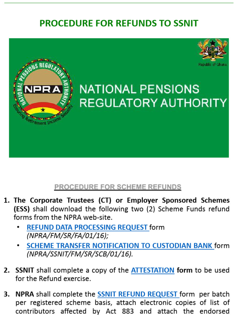 Refund To SSNIT Process-V2 | PDF
