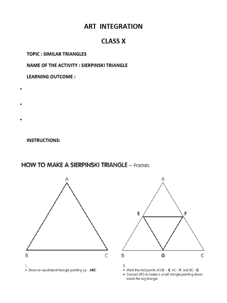 Class X: Exploring Sierpinski Triangle | PDF