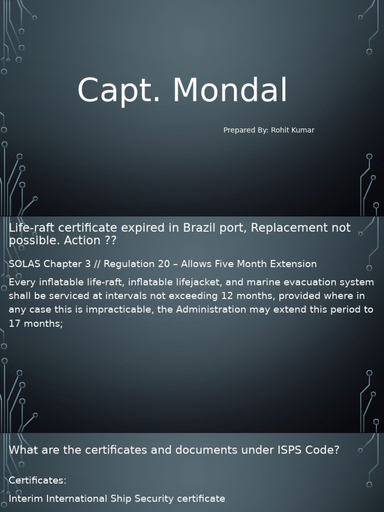 Maritime Safety Regulations Overview | PDF | Insurance | Audit
