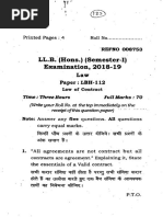 LLB Semester 1 Previous Year Papers | PDF | Private Law | Justice