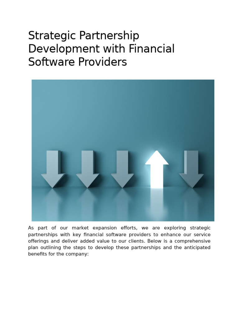 Strategic Partnership Development With Financial Software Providers ...