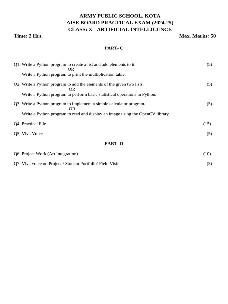 ANNUAL PAPER 10 Practical | PDF