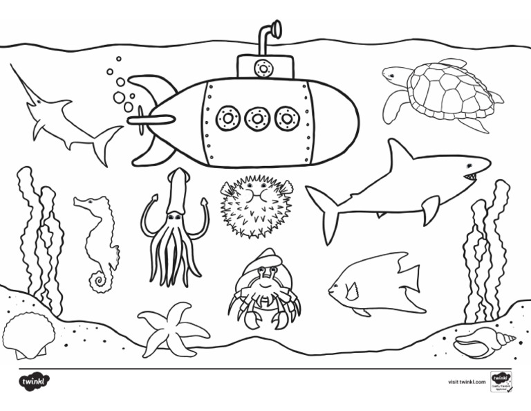 Free Under the Sea Coloring Sheet Us a 2548575 Ver 1 | PDF