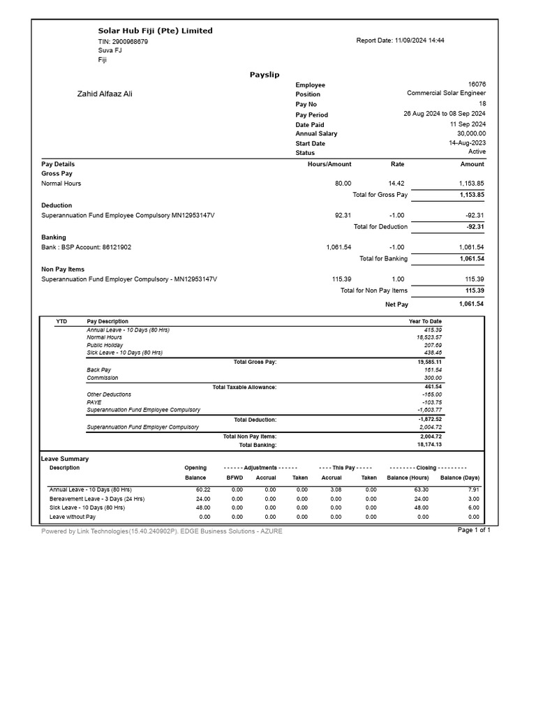 ESS BI004 PaySlip 1007 777 16076 Admin20240911144403406 1 | PDF ...