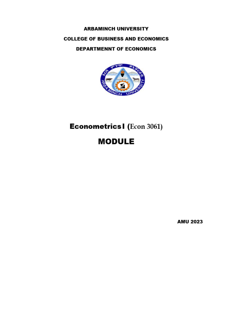 Econometrics I AMU | PDF | Econometrics | Estimator